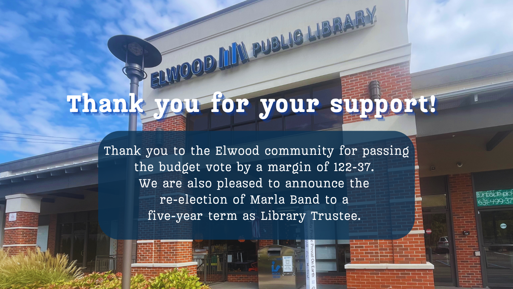 Elwood Public Library - Budget Vote 2025 Announcement Carousel updated
