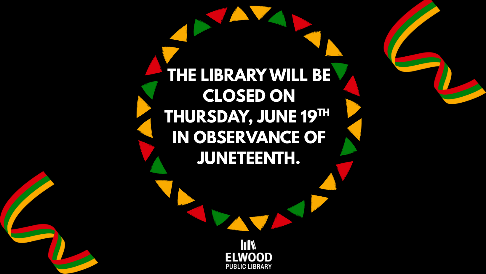 Elwood Public Library - Juneteenth Closing 2025 Carousel